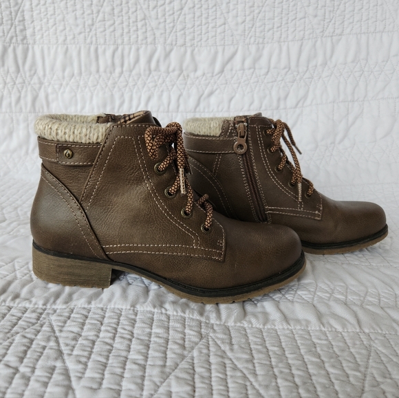Sporto | Shoes | Sporto Brown Faux Shearling Lined Laceup Ankle Boots W ...